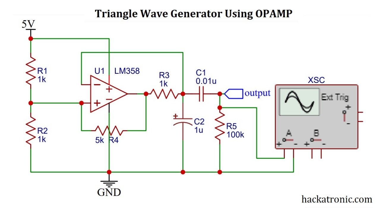 Triangle Wave Generator Using OPAMP Opamp Based Project