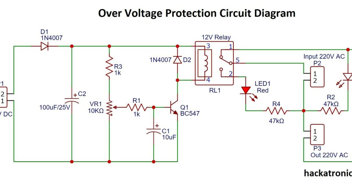 Over Voltage Protection Circuit Diagram Based on Relay » Hackatronic Over Voltage Protection Circuit Diagram Based on Relay » Hackatronic