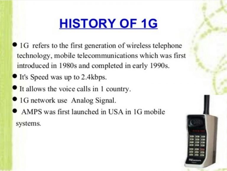Communication technology generations in Mobiles