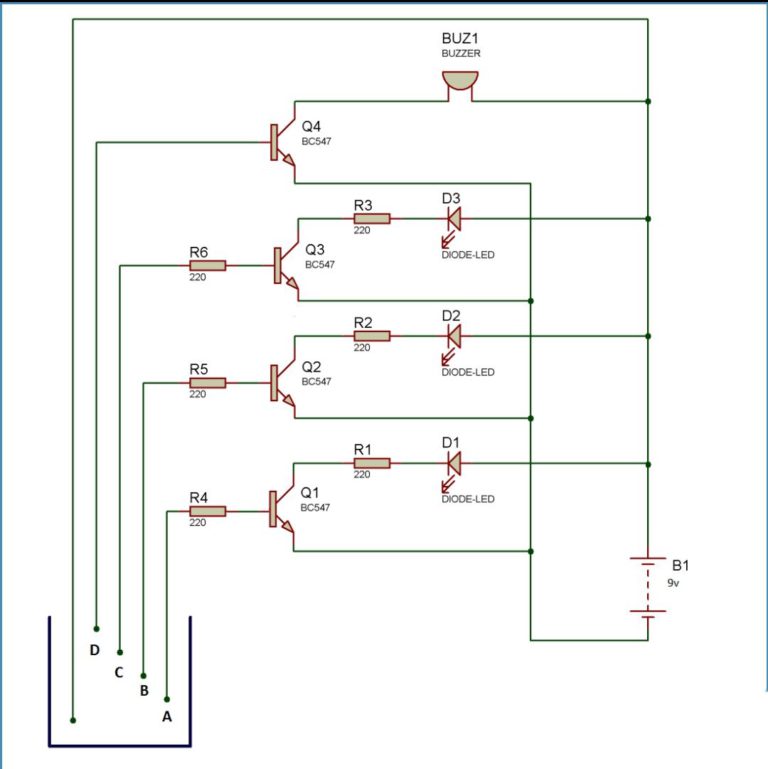 How to Make Water Level Indicator using BC547 Transistor