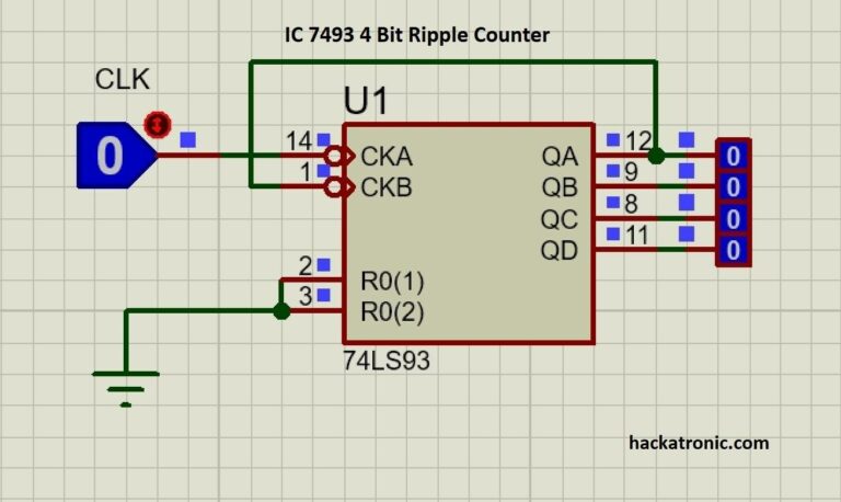 IC 7493 4 Bit Binary Counter Circuit Designing » Counter Circuits