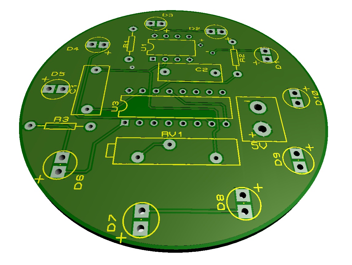 LED Chaser Circuit using 555 Timer and CD4017 IC » Hackatronic