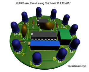 LED Chaser Circuit using 555 Timer and CD4017 IC » Hackatronic